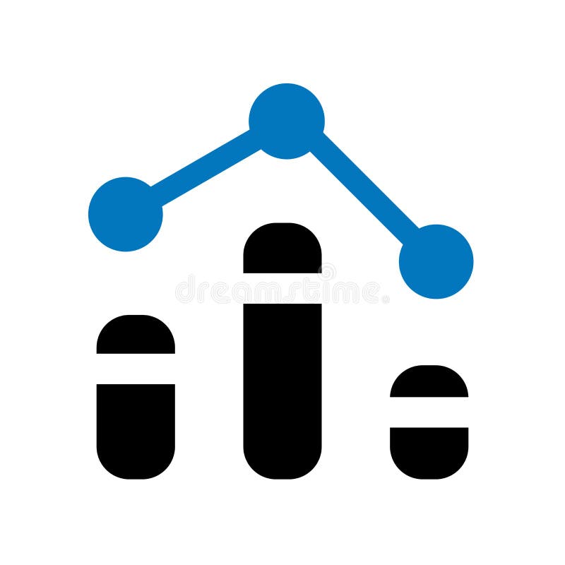 Graph Icon Vector Sign and Symbol Isolated on White Background, Graph ...