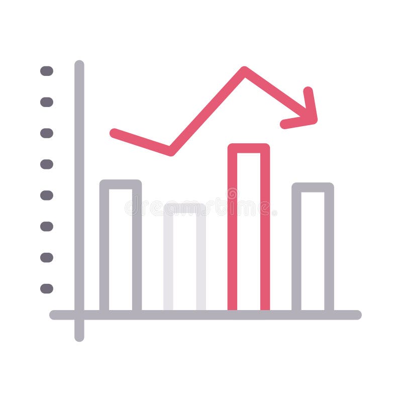 Graph Vector Color Line Icon Stock Vector - Illustration of grap ...