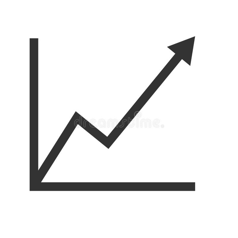 Graph Icon on White Background. Chart Sign. Growing Graph Symbol. Flat ...