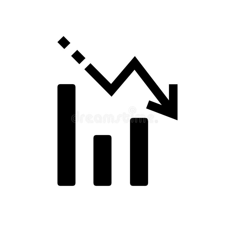 Vector Declining Graph Icon Stock Illustration - Illustration of ...