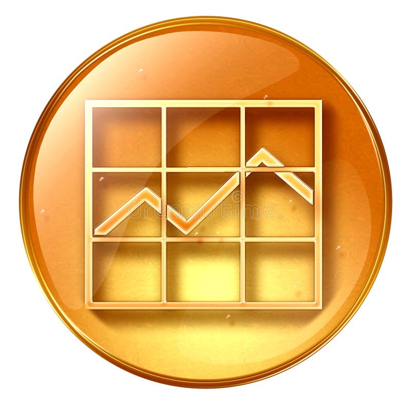 Graph icon yellow stock illustration. Illustration of button - 293758078