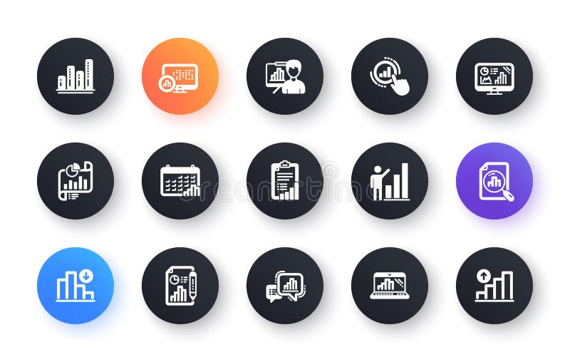 Graph Icons. Charts and Graphs, Presentation and Report. Classic Icon Set. Vector Stock ...