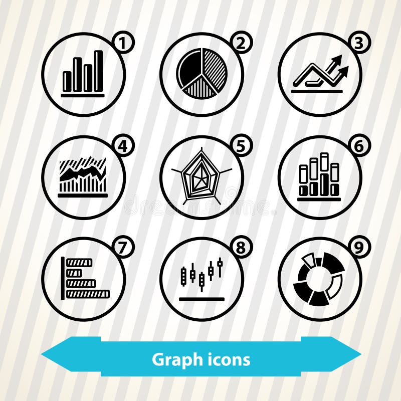 Graph icons stock vector. Illustration of finance, minimal - 38323924