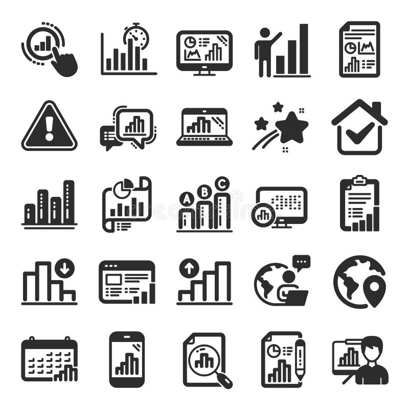 Graph Icons. Set of Chart Presentation, Report and Increase Growth ...