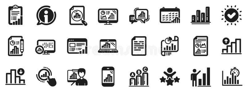 Graph Icons. Set of Chart Presentation, Report and Increase Growth ...