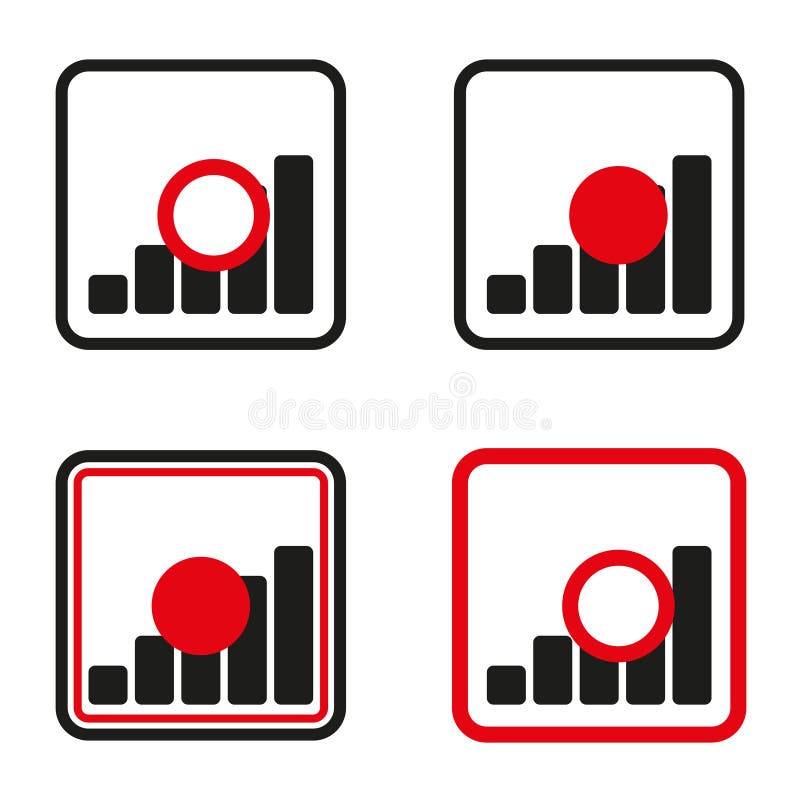 Graph Icons Set with Highlight. Bar Charts Comparison. Data ...