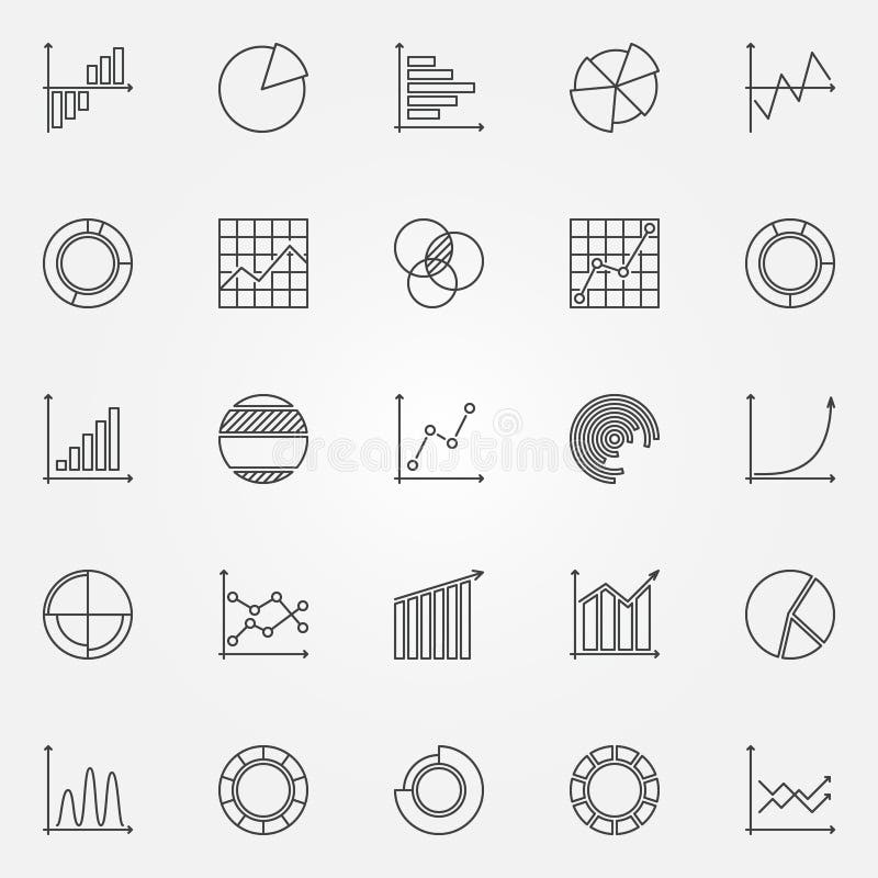 Graph icons vector set stock vector. Illustration of money - 79247436