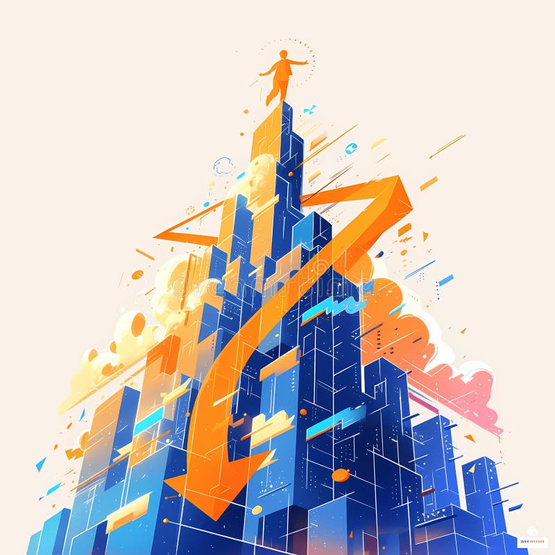 Upward Trajectory: a Visual Representation of Growth Stock Illustration ...