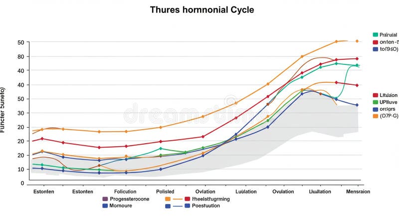 A Graph Illustrating Various Hormone Level Changes Over a Cycle. the X ...