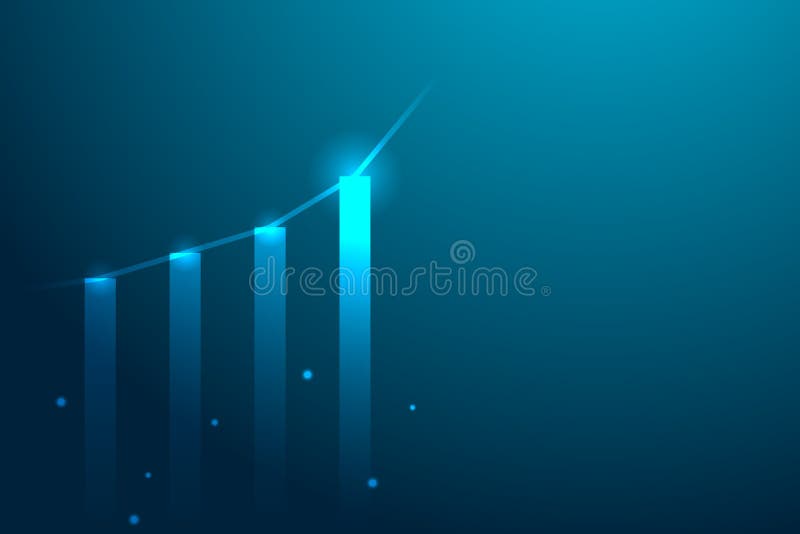 Graph Illustration on Blue Background Vector. Stock Vector ...