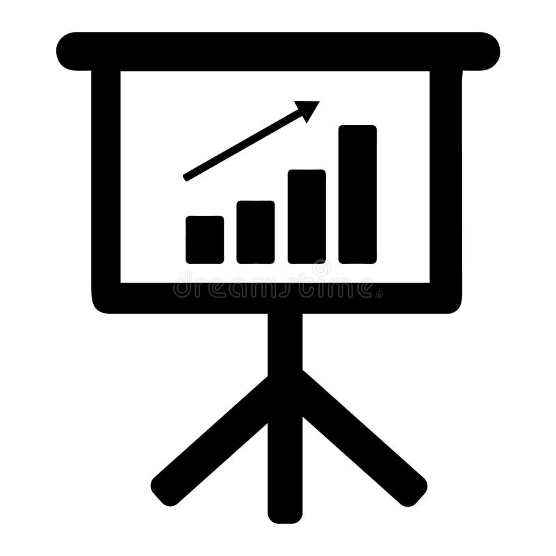 Graph Increase on Board. Chart Up Simple Isolated Illustration Stock ...