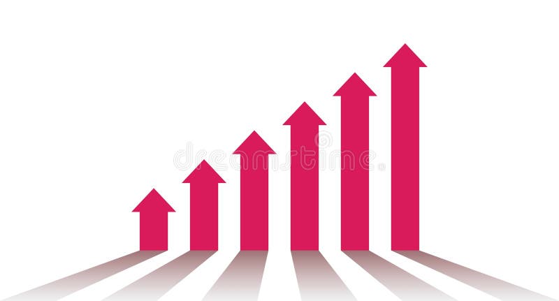 Graph with Increase Report. Diagram with Rise and Gain Progress Stock ...