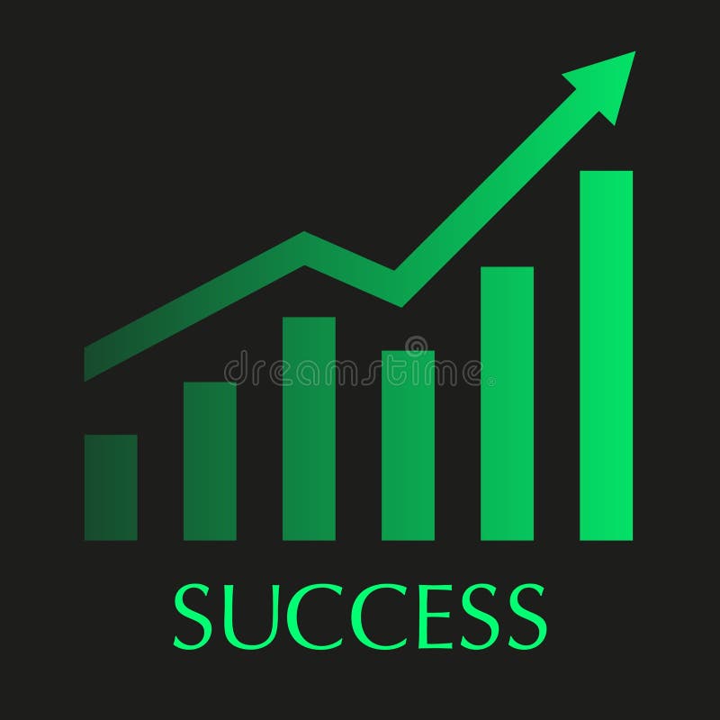 Graph with Increase Report. Diagram with Rise and Gain Progress Stock ...