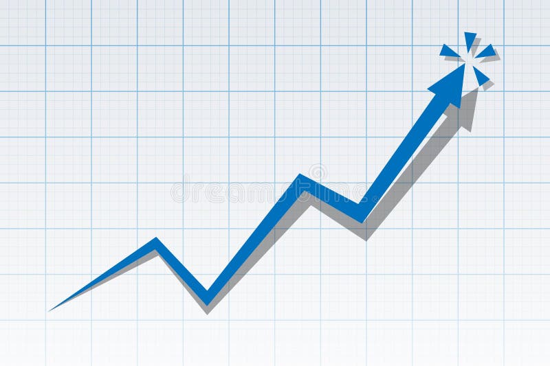Graph with Increase Report. Arrow Diagram with Rise and Gain Progress ...