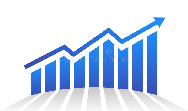 Graph with Increase Report. Business Concept. Diagram with Rise and ...