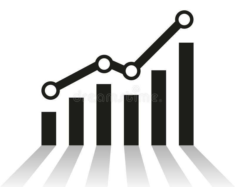 A Graph with an Increase Report. Diagram with Progress of Rise and ...