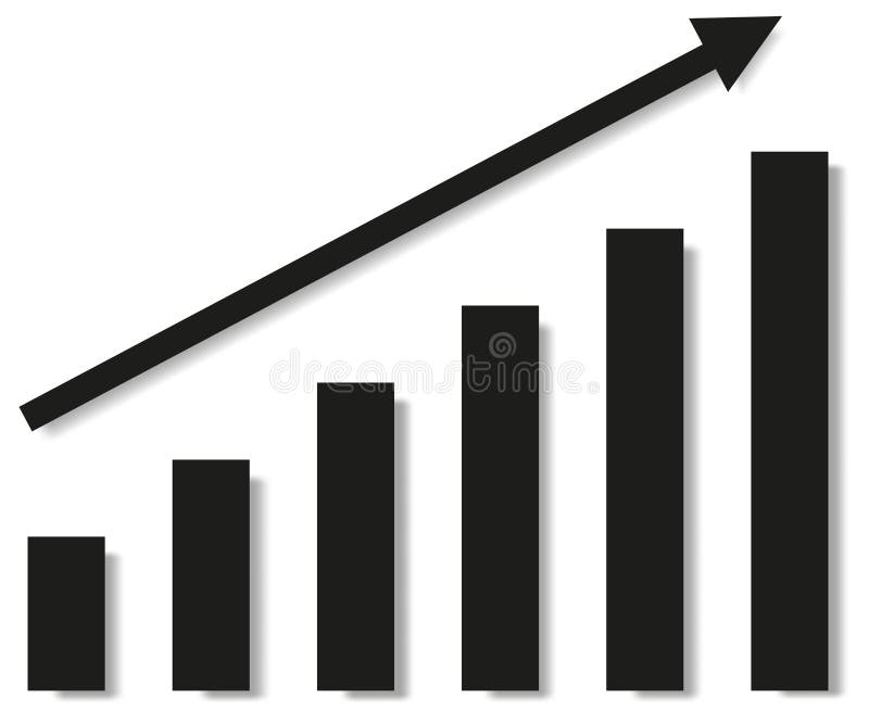 Graph with Increase Report. Diagram with Rise and Gain Progress Stock ...