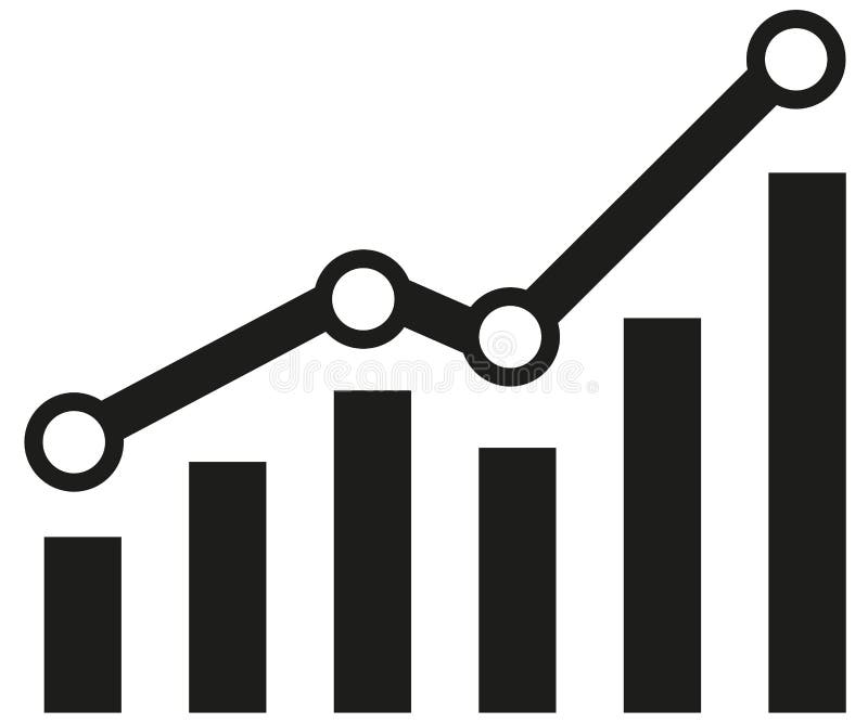Graph with Increase Report. Diagram with Rise and Gain Progress Stock ...