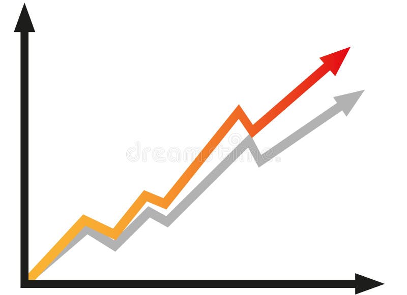 Graph with Increase Report. Diagram with Rise and Gain Progress. Vector ...