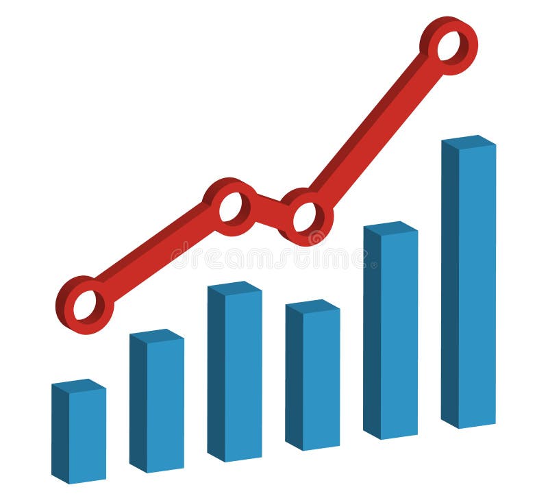 Graph with Increase Report. Diagram with Rise and Gain Progress Stock ...