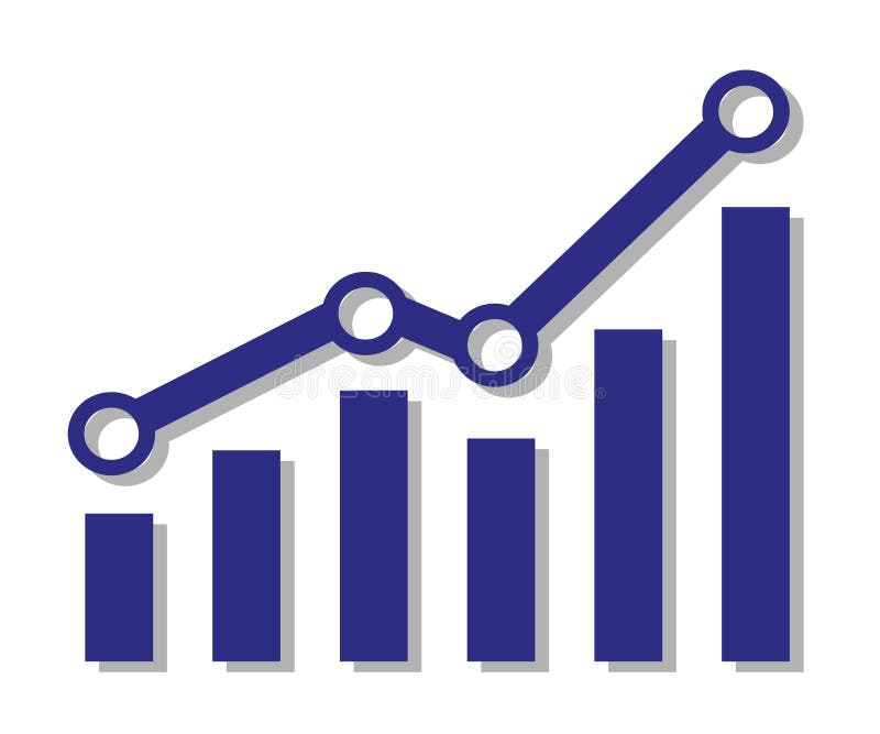 Graph with Increase Report. Diagram with Rise and Gain Progress Stock ...
