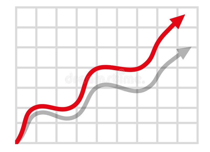 Graph with Increase Report. Diagram with Rise and Gain Progress Stock ...