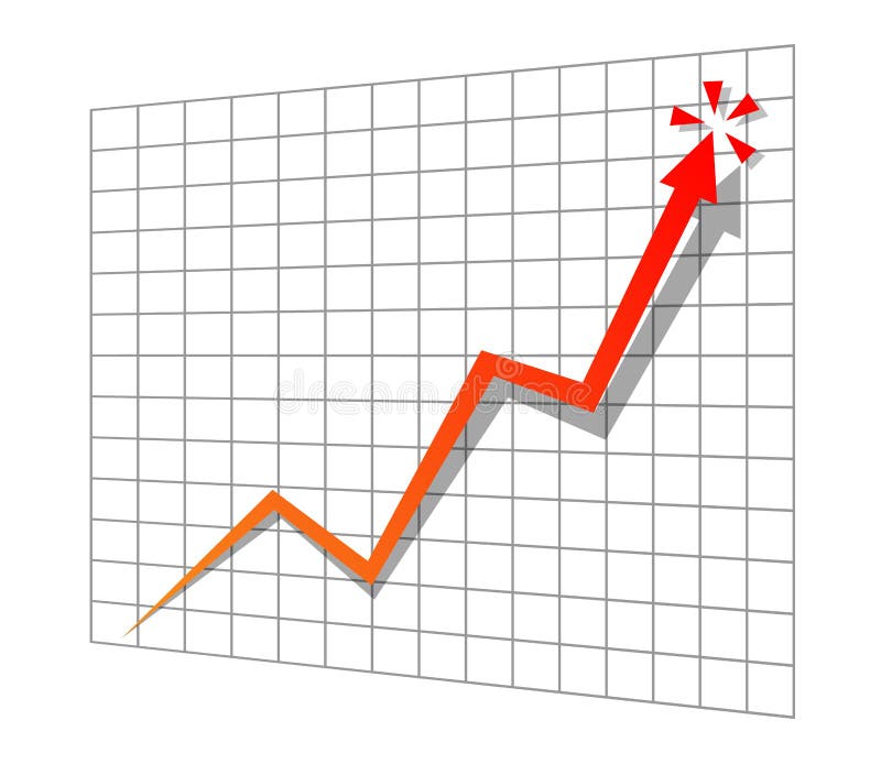 Graph with Increase Report. Diagram with Rise and Gain Progress Stock ...