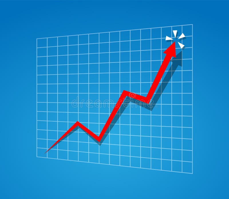 Graph with Increase Report. Diagram with Rise and Gain Progress Stock ...