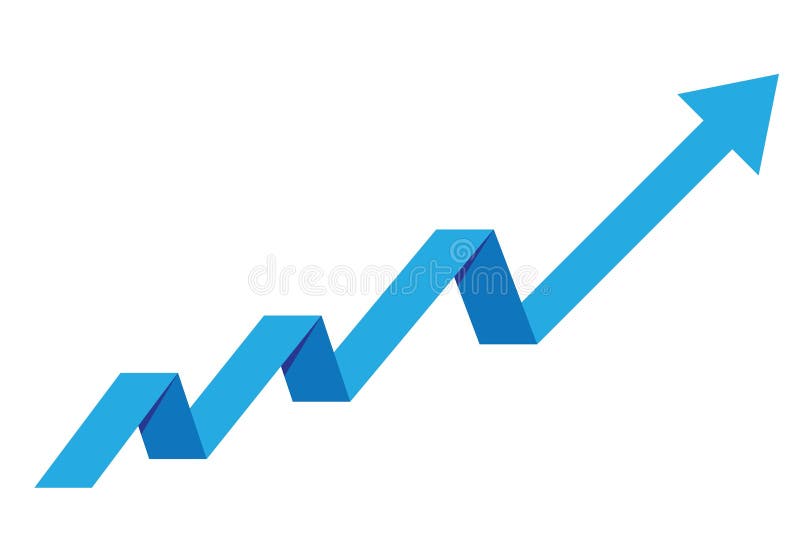 Graph with Increase Report. Diagram with Rise and Gain Progress Stock ...