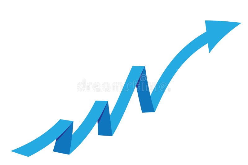 Graph with Growth Report. Diagram Showing Rise and Progress Stock ...