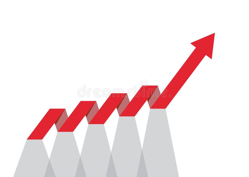 Graph with Increase Report. Diagram with Rise and Gain Progress Stock ...