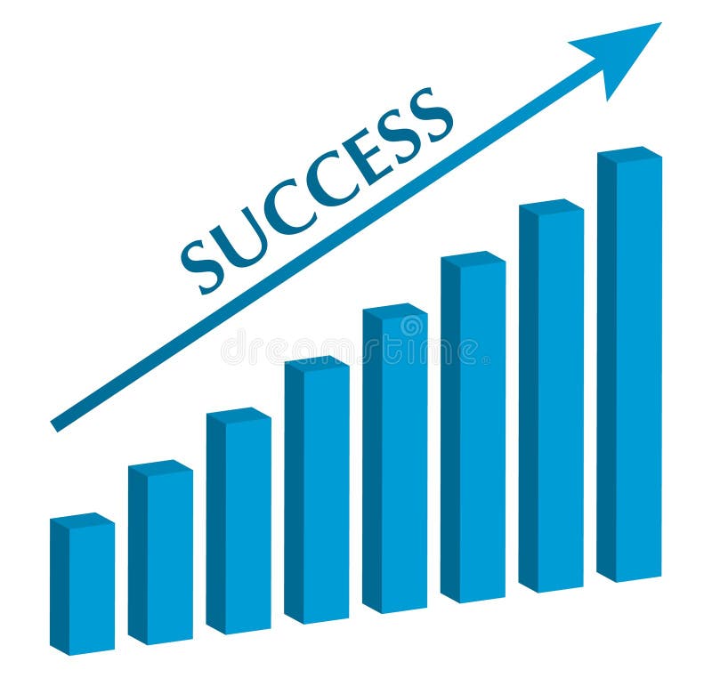 Graph with Increase Report. Diagram with Rise and Gain Progress Stock ...
