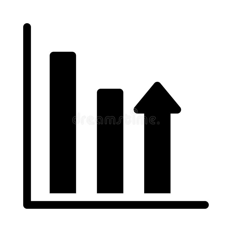 Graph with Increase Report. Diagram with Rise and Gain Progress Stock ...