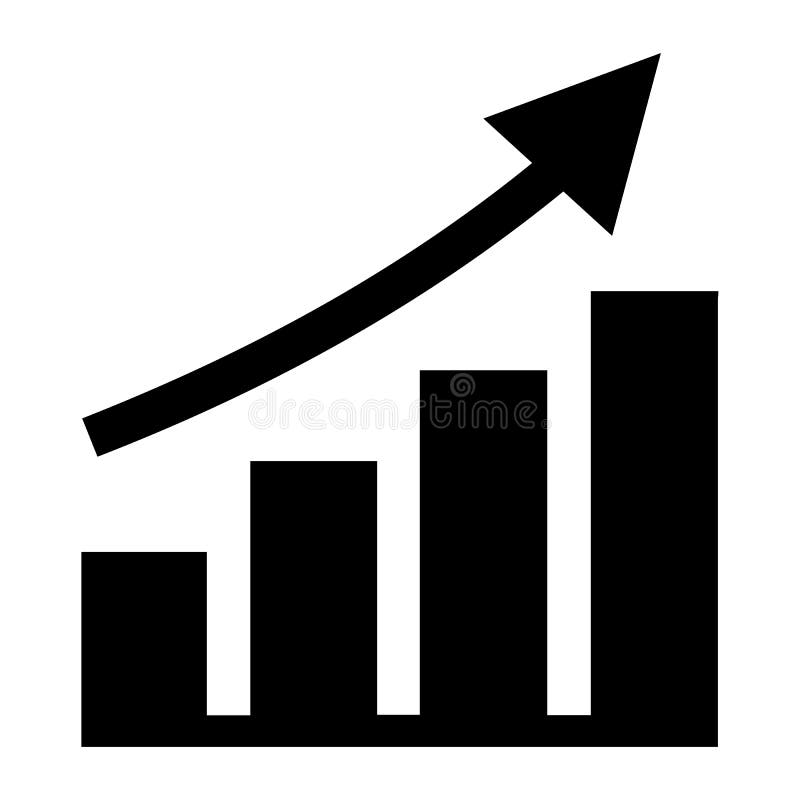 Graph Increase on Board. Chart Up Simple Isolated Illustration Stock ...