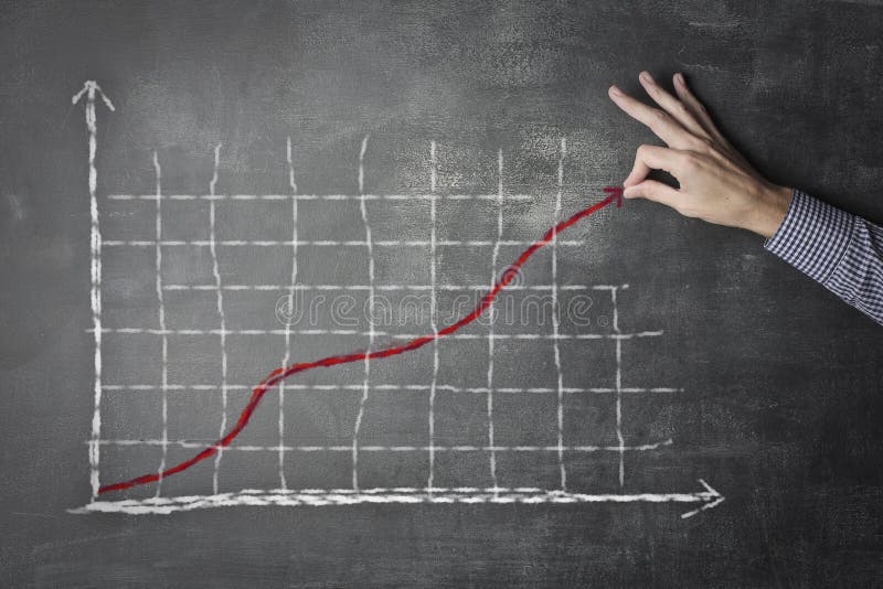 Graph with an Increasing Trend Stock Image - Image of blackboard, earn ...