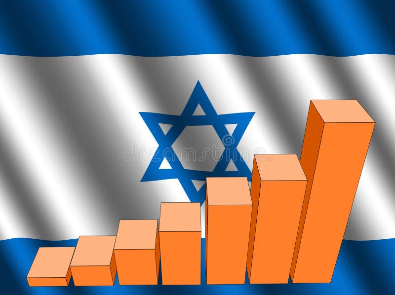 Graph on Israeli flag stock illustration. Illustration of business ...