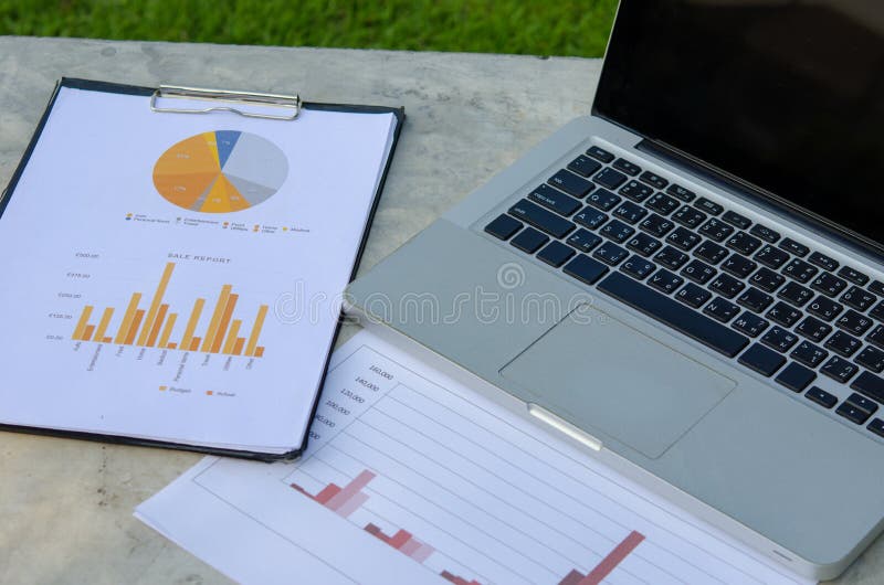 Graph and laptop stock photo. Image of diagram, analyst - 108320782
