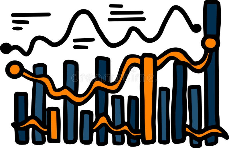 A Graph with a Line Going Up and a Box with a Number on it Stock Vector ...