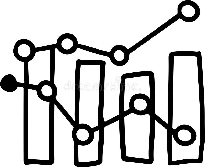 A Graph with a Line Going Up and a Box with a Number on it Stock Vector ...