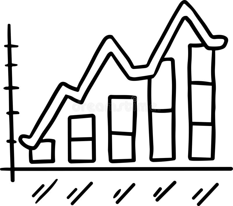 A Graph with a Line Going Up and a Box with a Number on it Stock Vector ...