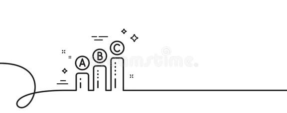 Graph Line Icon Column Chart Sign Continuous Line With Curl Vector Stock Vector