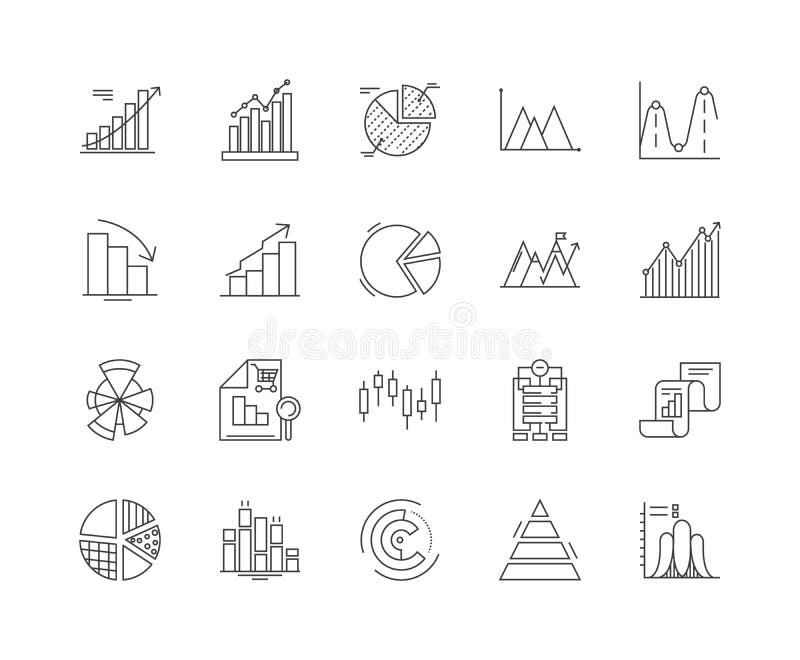 Graph Line Icons, Signs, Vector Set, Outline Illustration Concept Stock ...