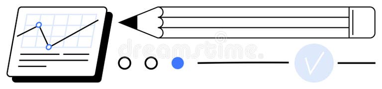 Business Growth Concept with Graph, Pencil, Toggle Buttons, Progress ...