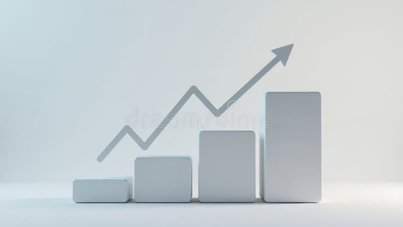 A Graph Line Rising through Simple Blocks, Symbolizing Steady Growth ...