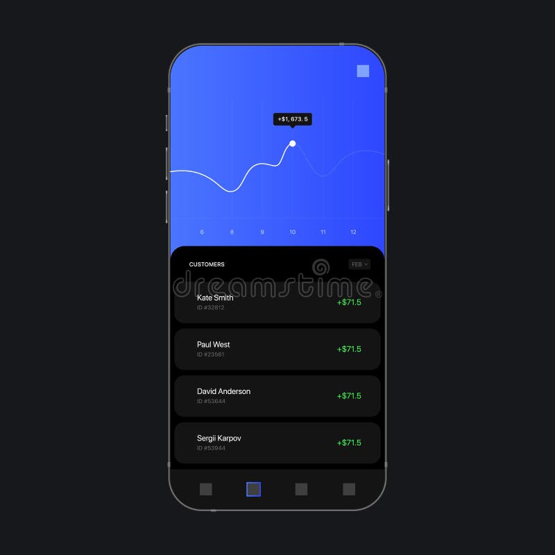 Graph Line UI Screen Concept. Statistic Growing Chart Stock Vector ...