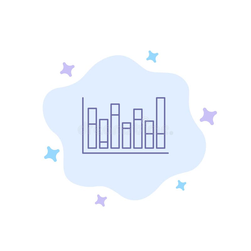 Graph, Line, Up, Down, Blue Icon on Abstract Cloud Background Stock ...