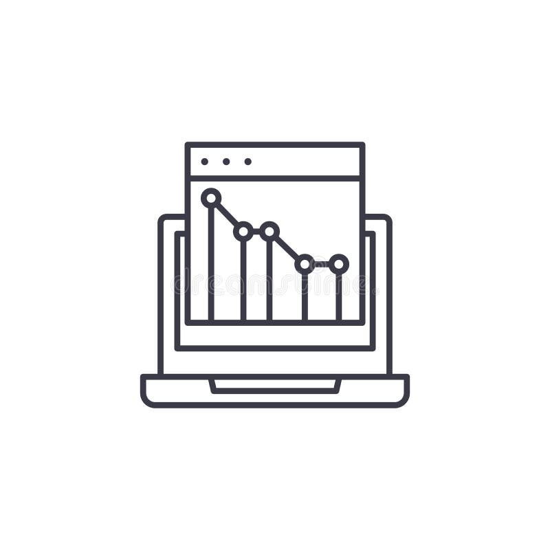 Graph Linear Icon Concept. Graph Line Vector Sign, Symbol, Illustration ...