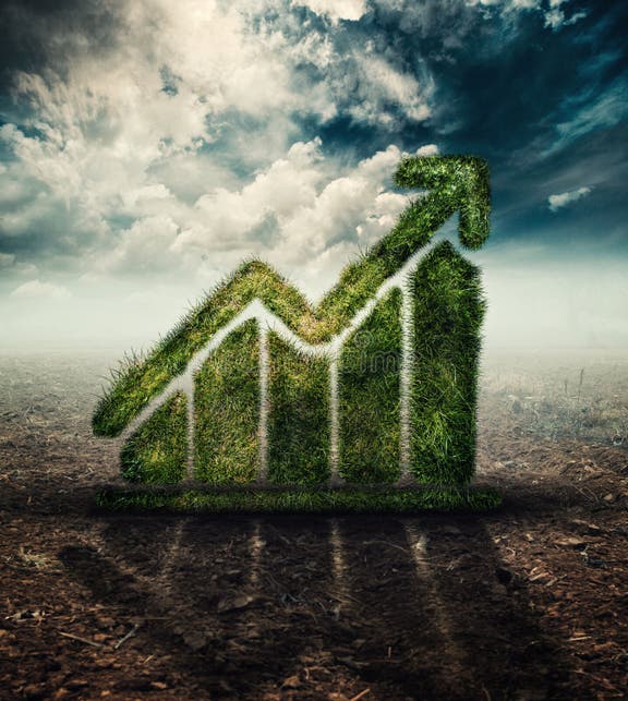 Graph Made of Grass on a Field Stock Illustration - Illustration of ...