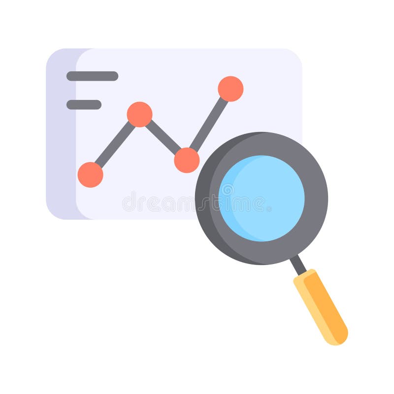 Graph with Magnifying Glass, Symbolizing Market Research Stock Vector ...