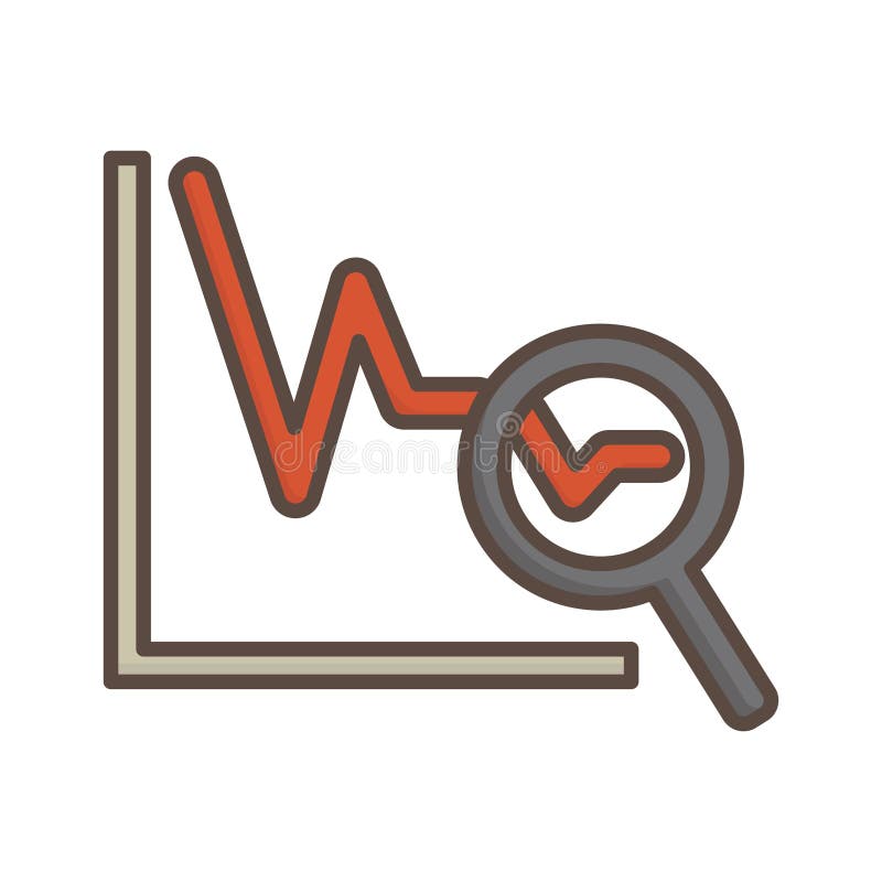 Graph with Magnifying Glass. Vector Illustration Decorative Design ...